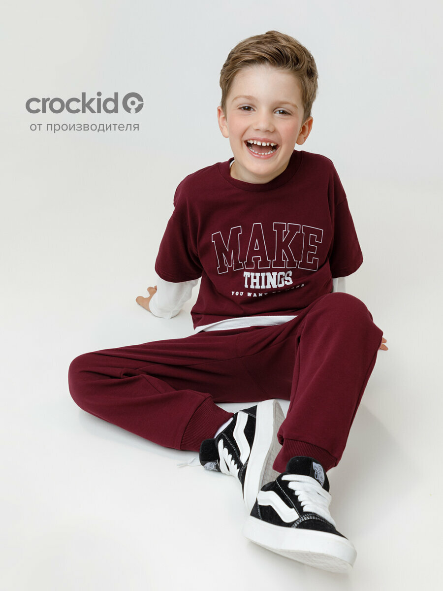 Брюки спортивные МП 400880/бордовый 1528