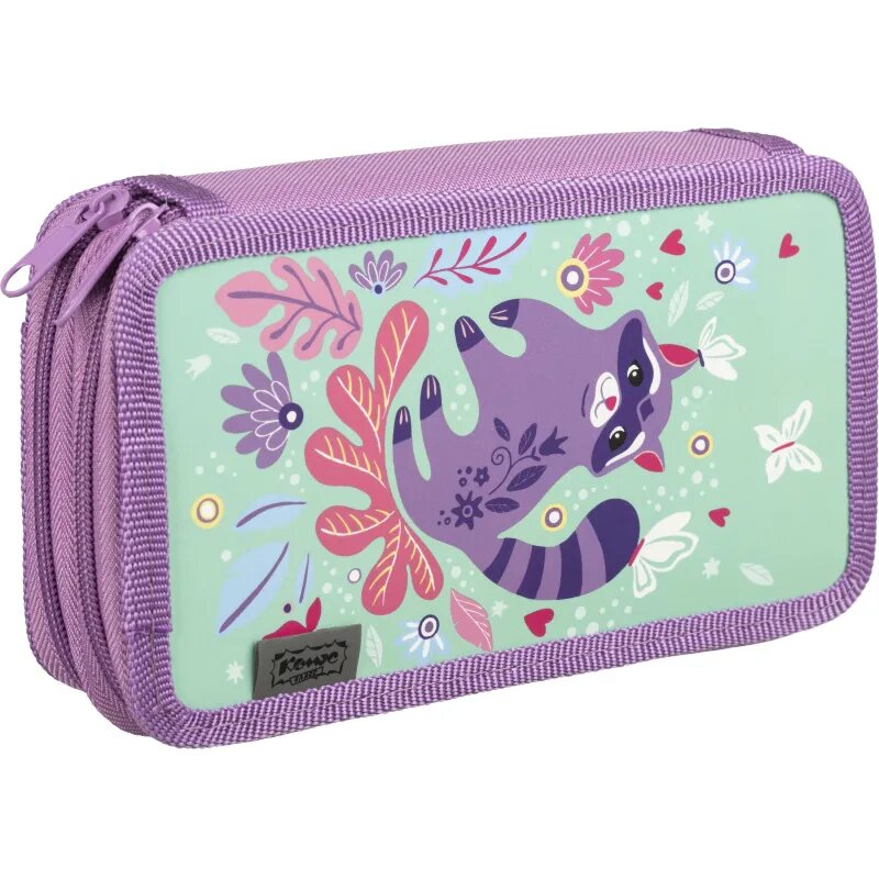 Пенал Комус Класс Енот ПКК 11-6, ламинат, софт тач, 2 отд. 190x110 мм 1910086