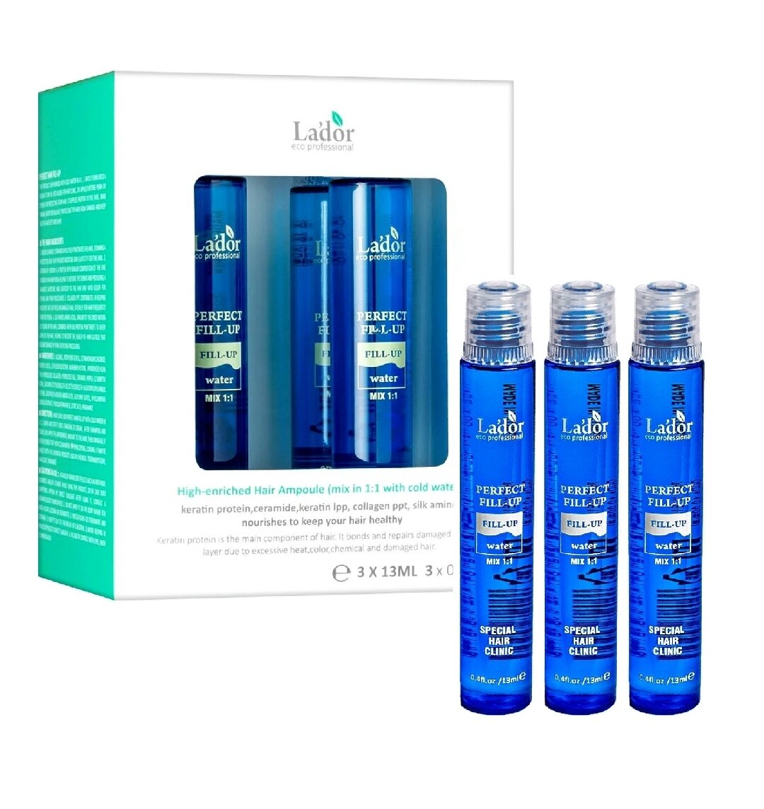 Филлеры для восстановления волос бренда LA'DOR, для реанимации волос 13мл, 3шт