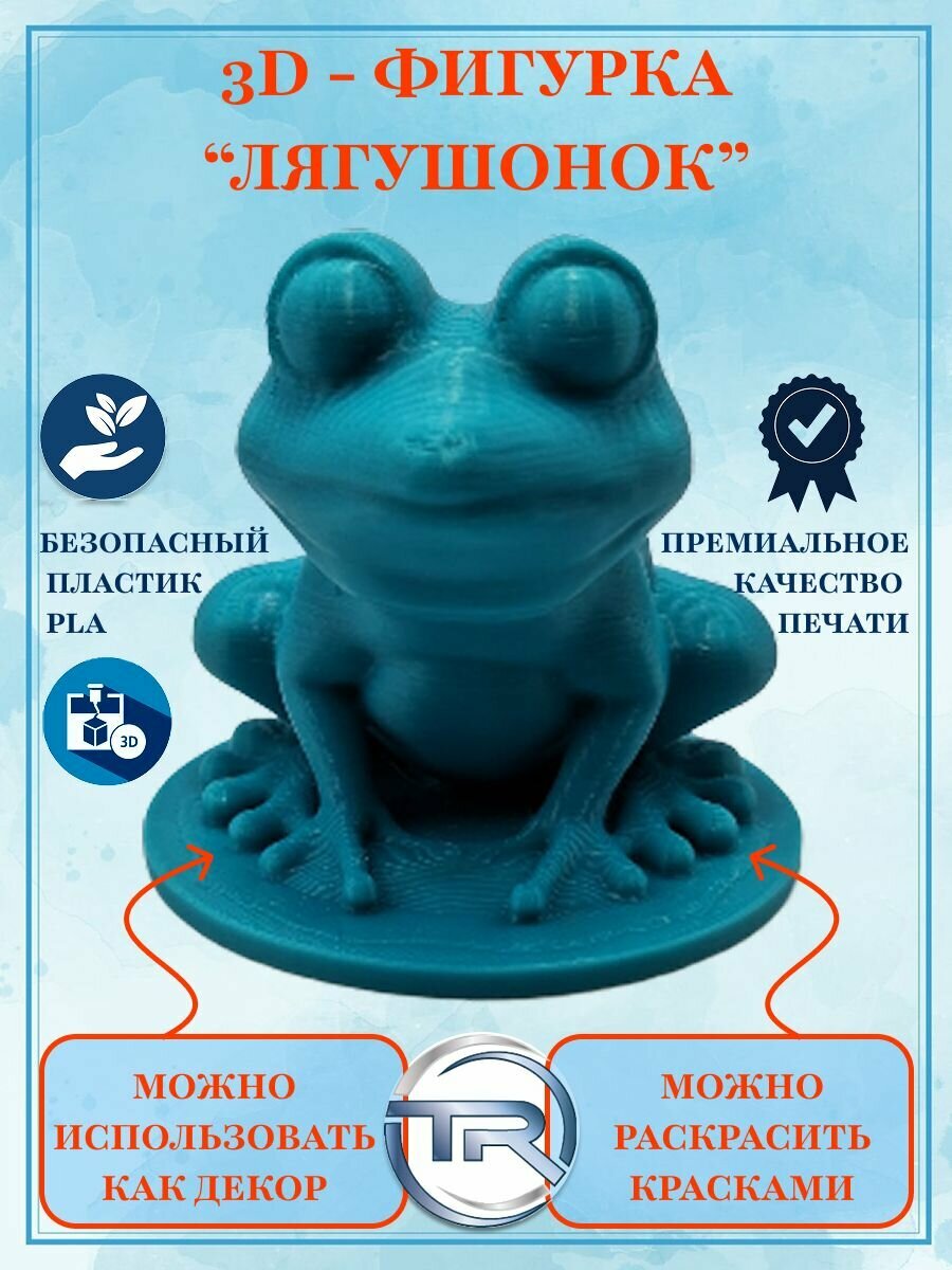 Фигурка для декора "Лягушонок"; Фигурка для раскрашивания пластиковая лягушка