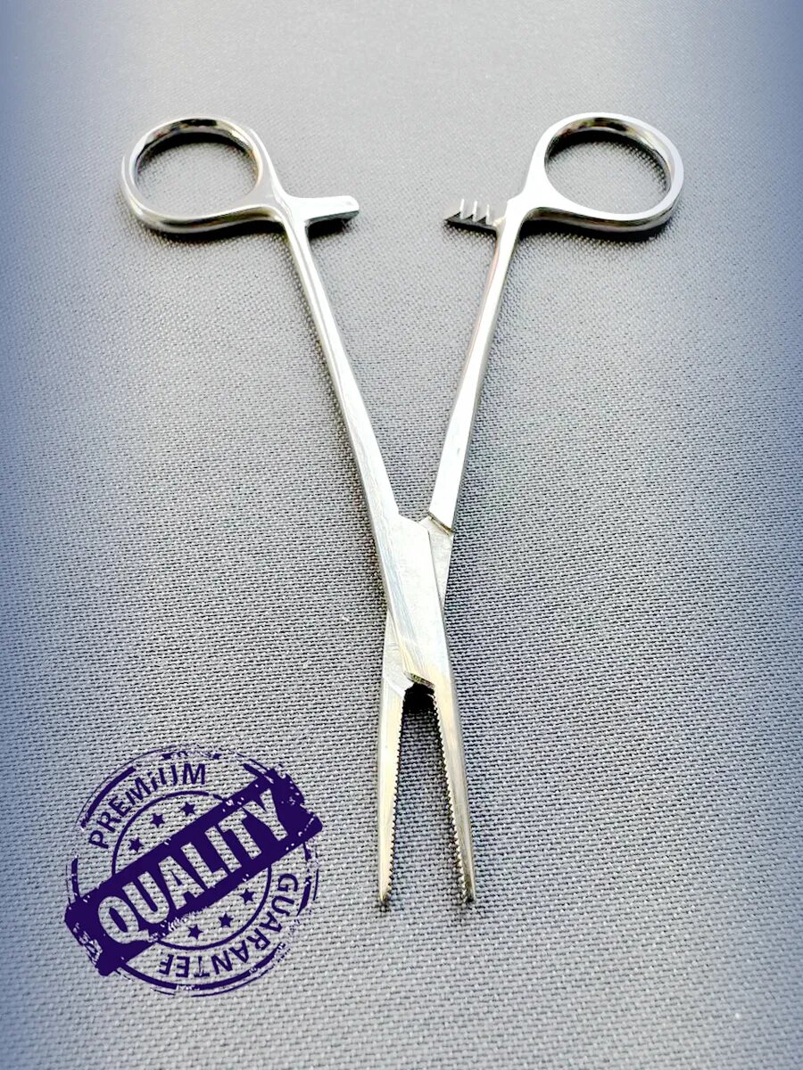 Зажим хирургический прямой 125 мм, нержавеющая сталь, Пакистан