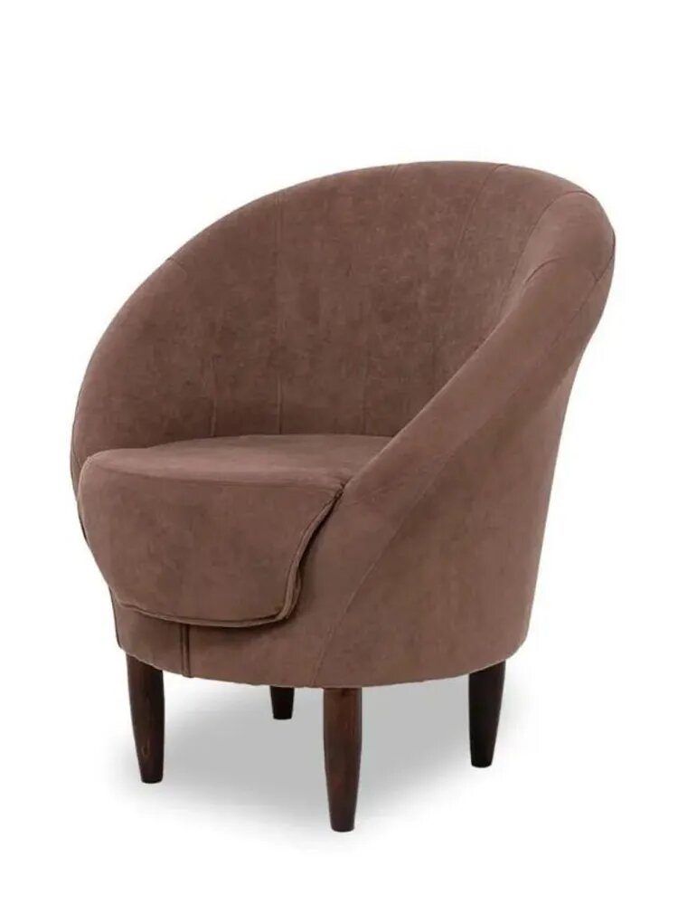 Кресло алекс 68х72х85 см, нераскладное, на ножках, коричневый велюр