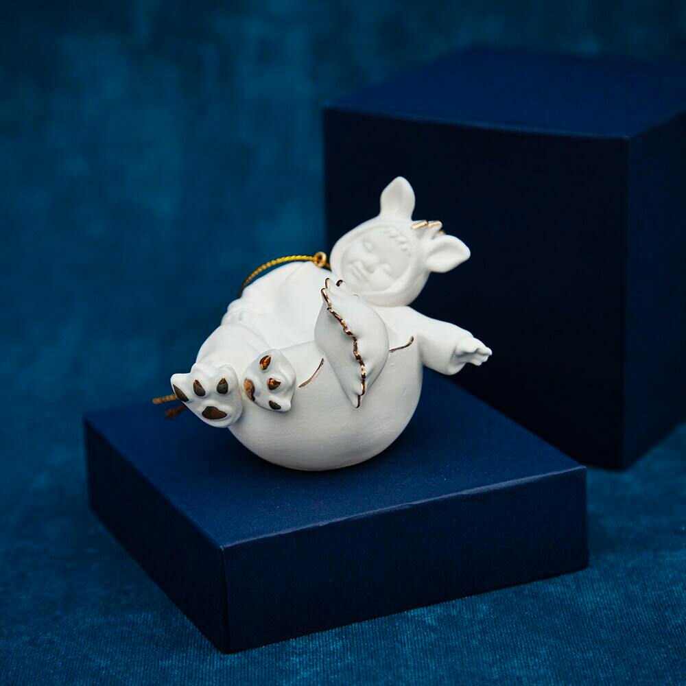 Елочная игрушка Малыш Дракоша маленький, фарфор