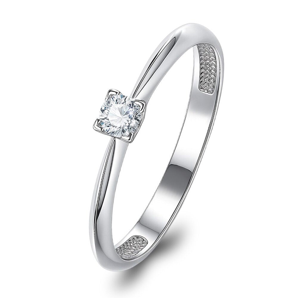 Кольцо, белое золото, 585 проба, родирование