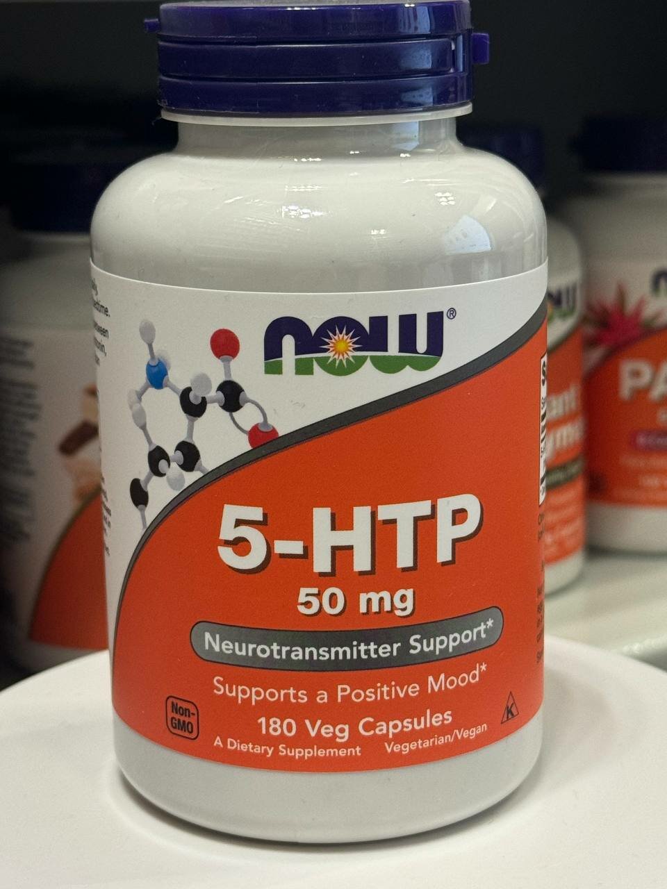 NOW 5-HTP 50 mg, Для улучшения настроения и полноценного сна, 180 капсул