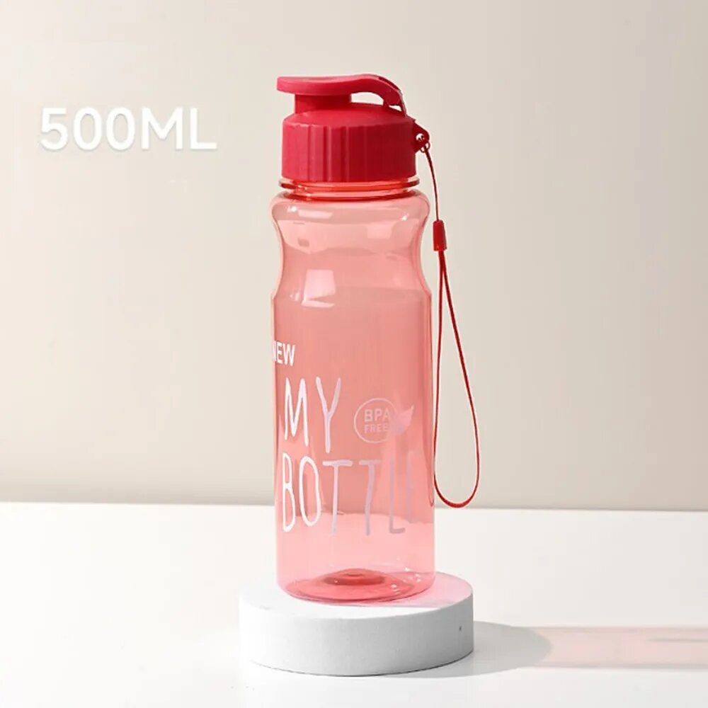 Бутылка для воды "My bottle", 500мл, красная, пластик, на подвесе и с поильником