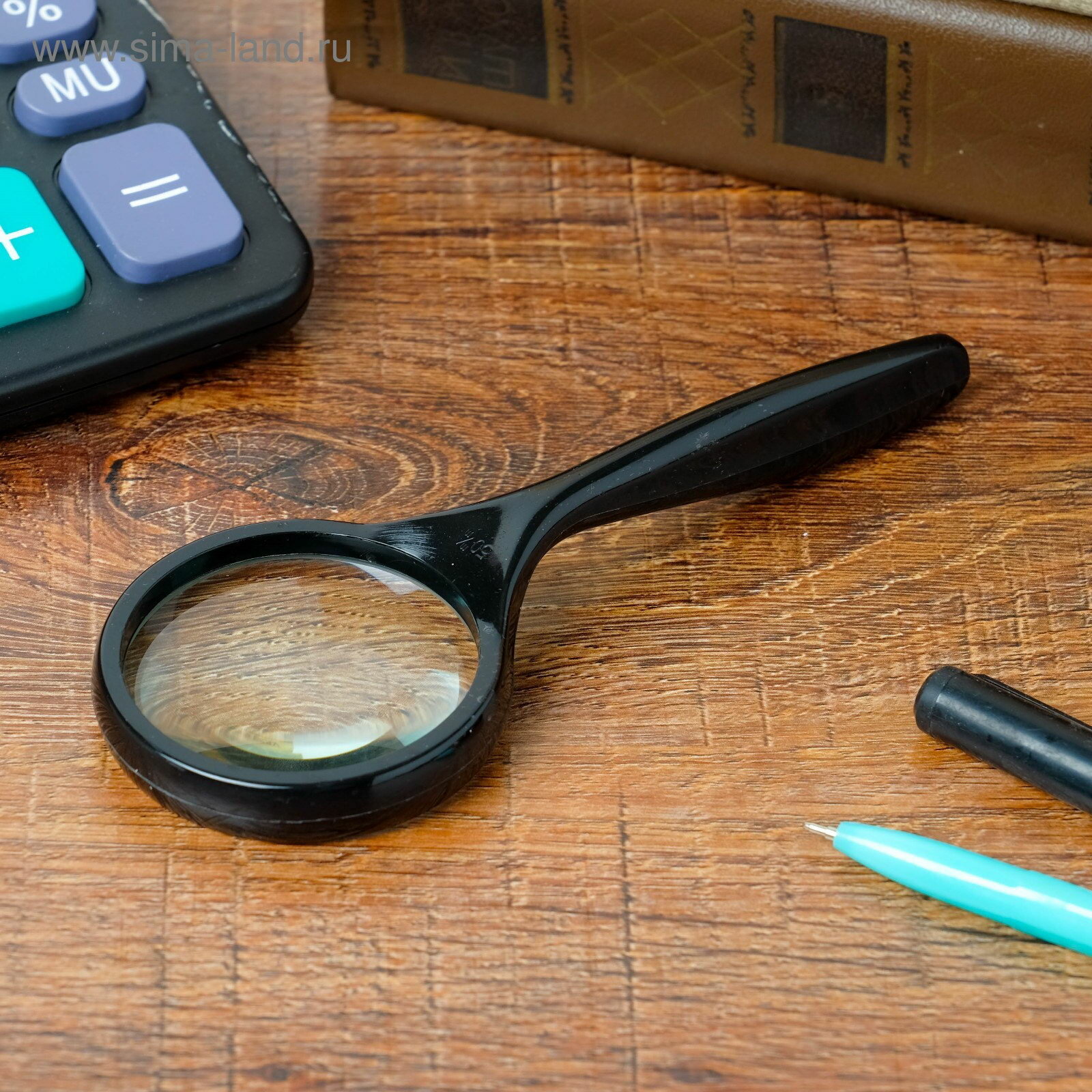 Лупа классическая, эргономичная ручка d=4.5 см, форма: круглая