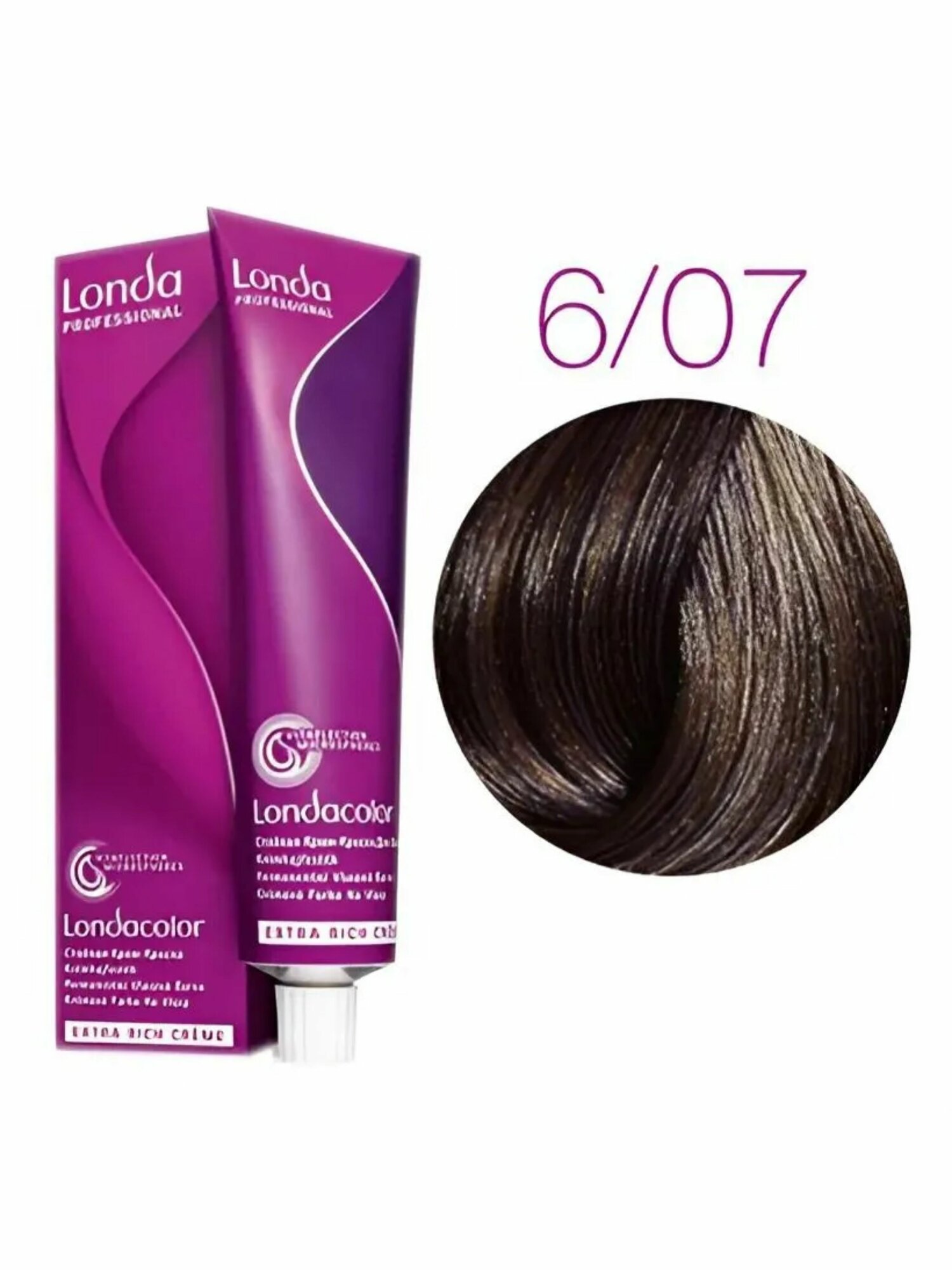 LC Стойкая крем краска для волос, 6/07, Темный блонд натурально-коричневый