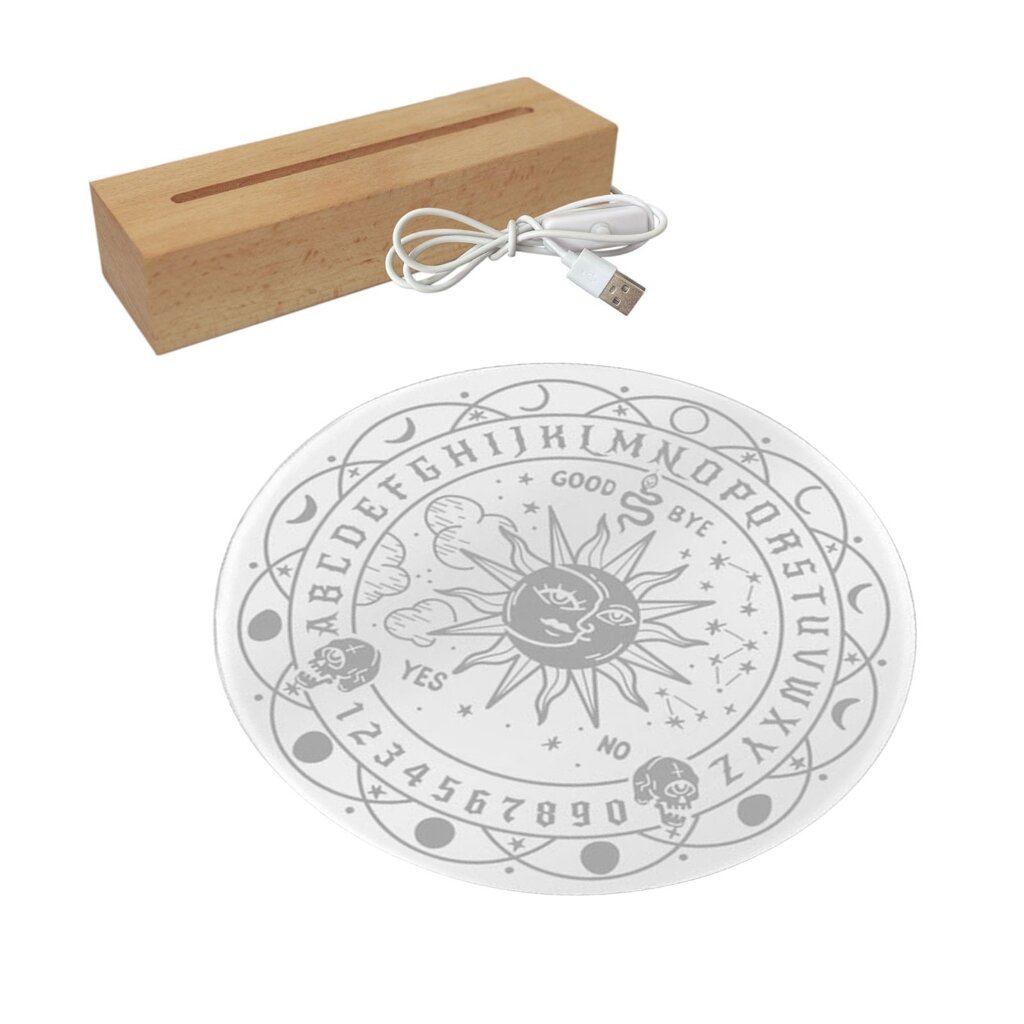 Акриловый светильник, звезда Метатрона, с деревянной основой, для гаданий