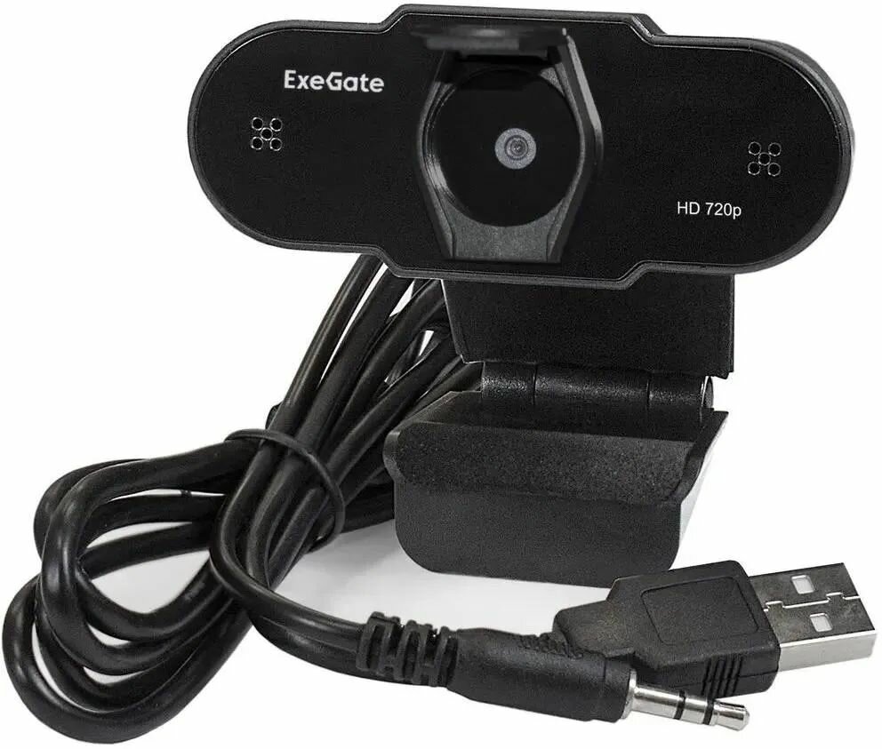 Web-камера ExeGate Веб-камера BlackView C525 HD (1280x720, USB 2.0, фокусировка фиксированная, встроенный микрофон с шумоподавлением)