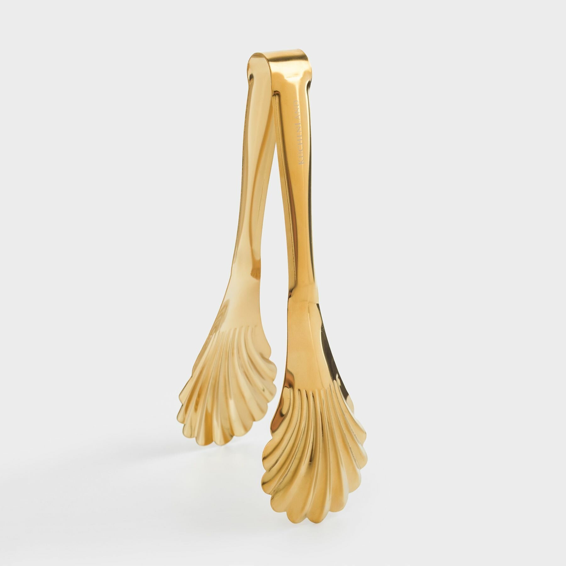 Щипцы-ложка "Ракушка", нержавеющая сталь, 22.5 см, золотой цвет