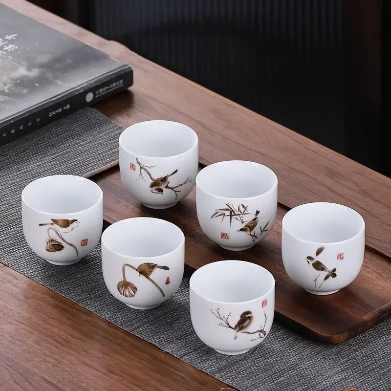 Набор из 6 керамических чашек JINGDE TEA SET, A3, 6x5cm 80ml