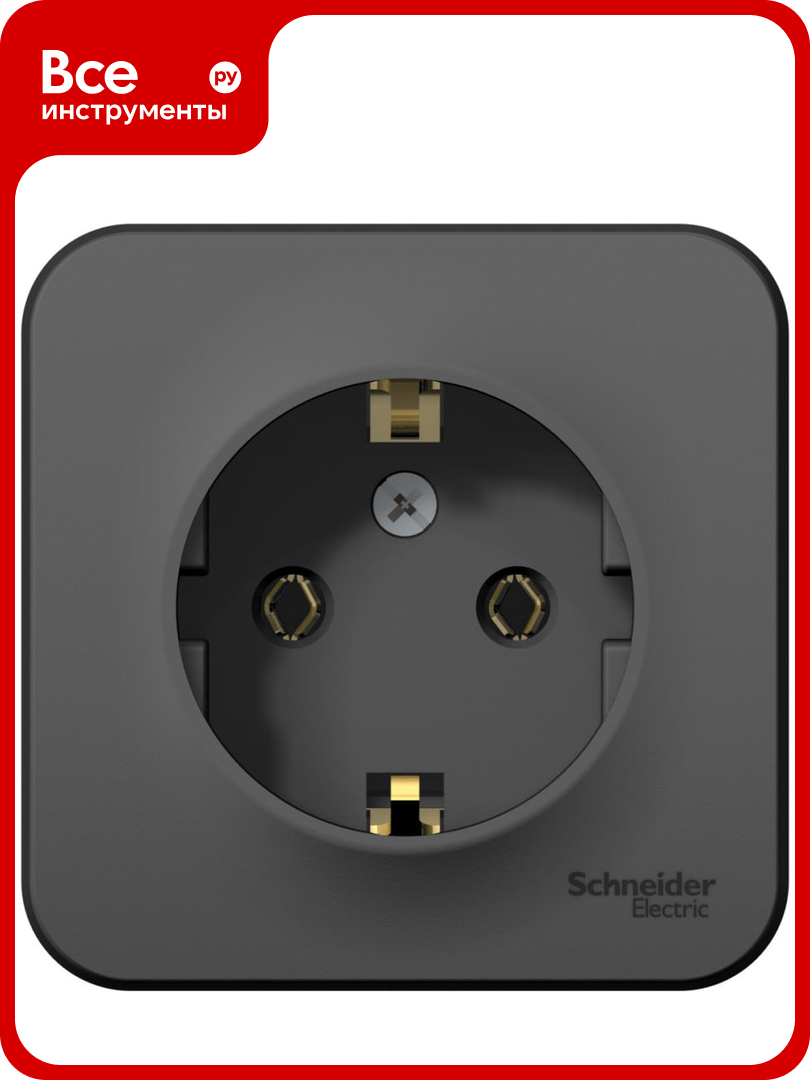 Наружная розетка Systeme Electric Blanca Антрацит, с заземлением, без шторок, 16А, 250В SE BLNRA010116, 250 В, удобна