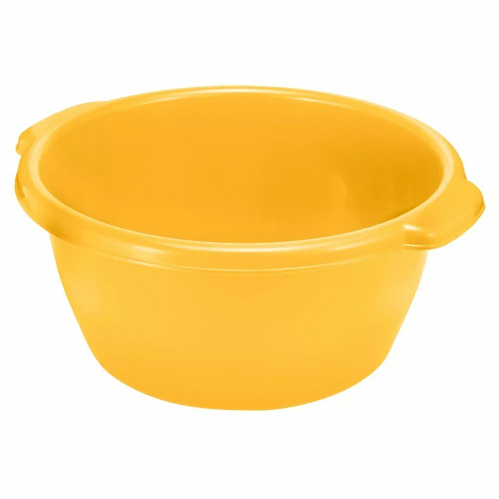 Таз Бытпласт пластиковый, 14 л, круглый, желтый