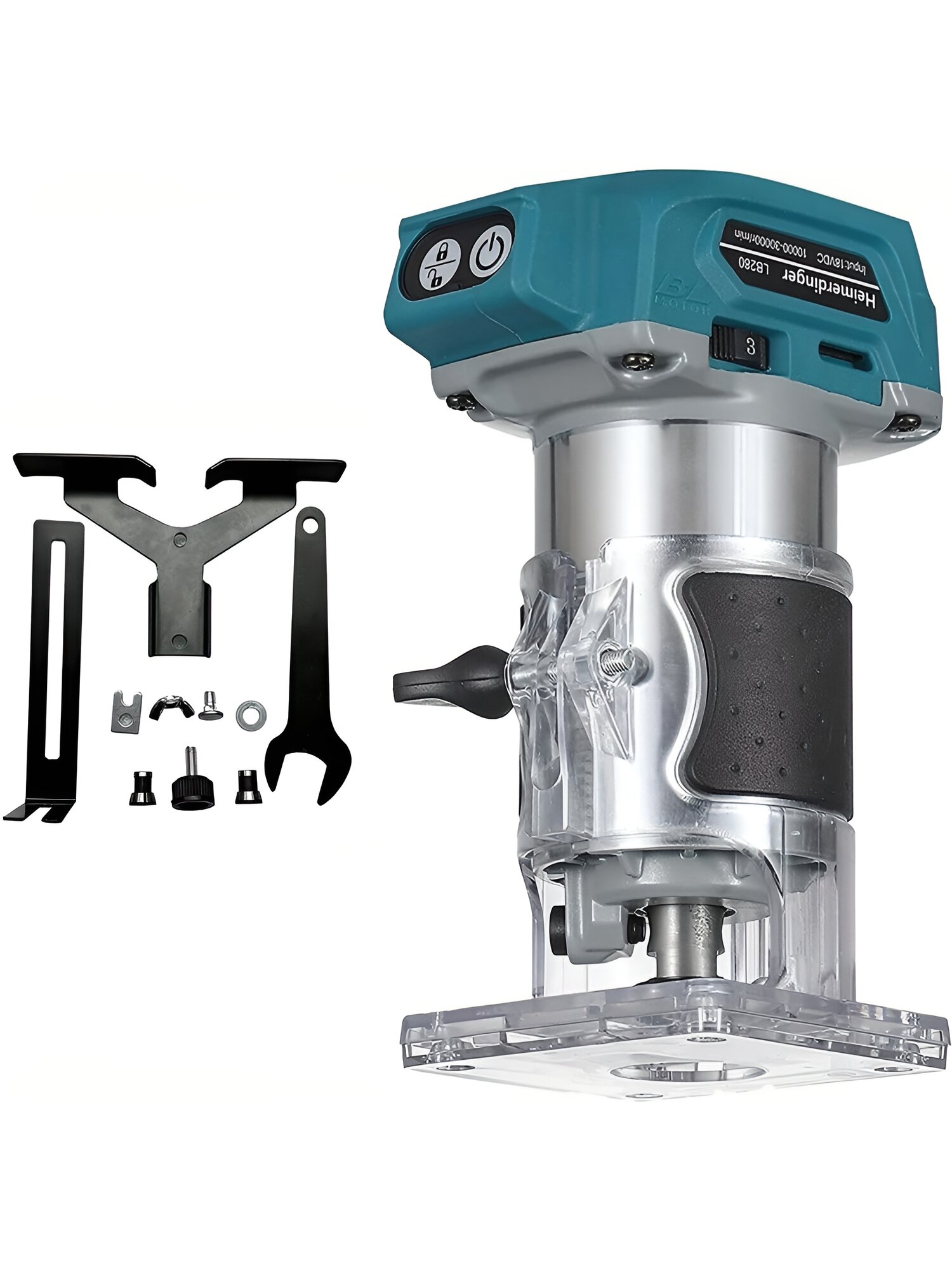 Аккумуляторный бесщеточный компактный фрезер Heimerdinger 18 В без батареи и зарядного устройства