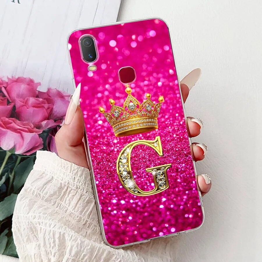 Чехол для Vivo Y11 2019 146, чехол с буквенным принтом Crown, задняя крышка для телефона, мягкий силиконовый чехол для Vivo Y15 Y17 Y 11 1906 VIVOY12, чехлы Fundas 8G, Vivo Y11 2019