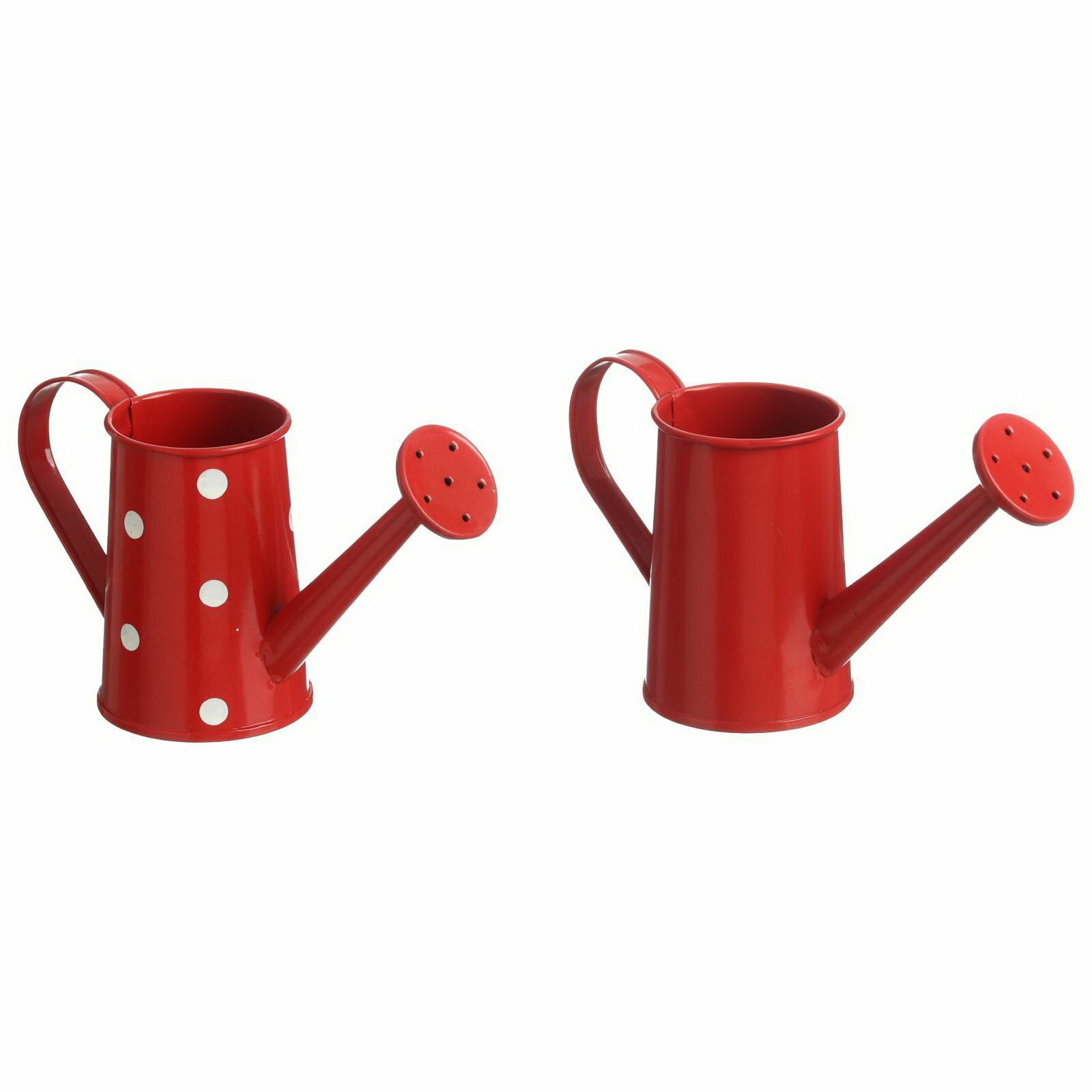 Кашпо "Лейка", 15x7x8 см, красное, форма: фигурная, вид ручки: металлическая