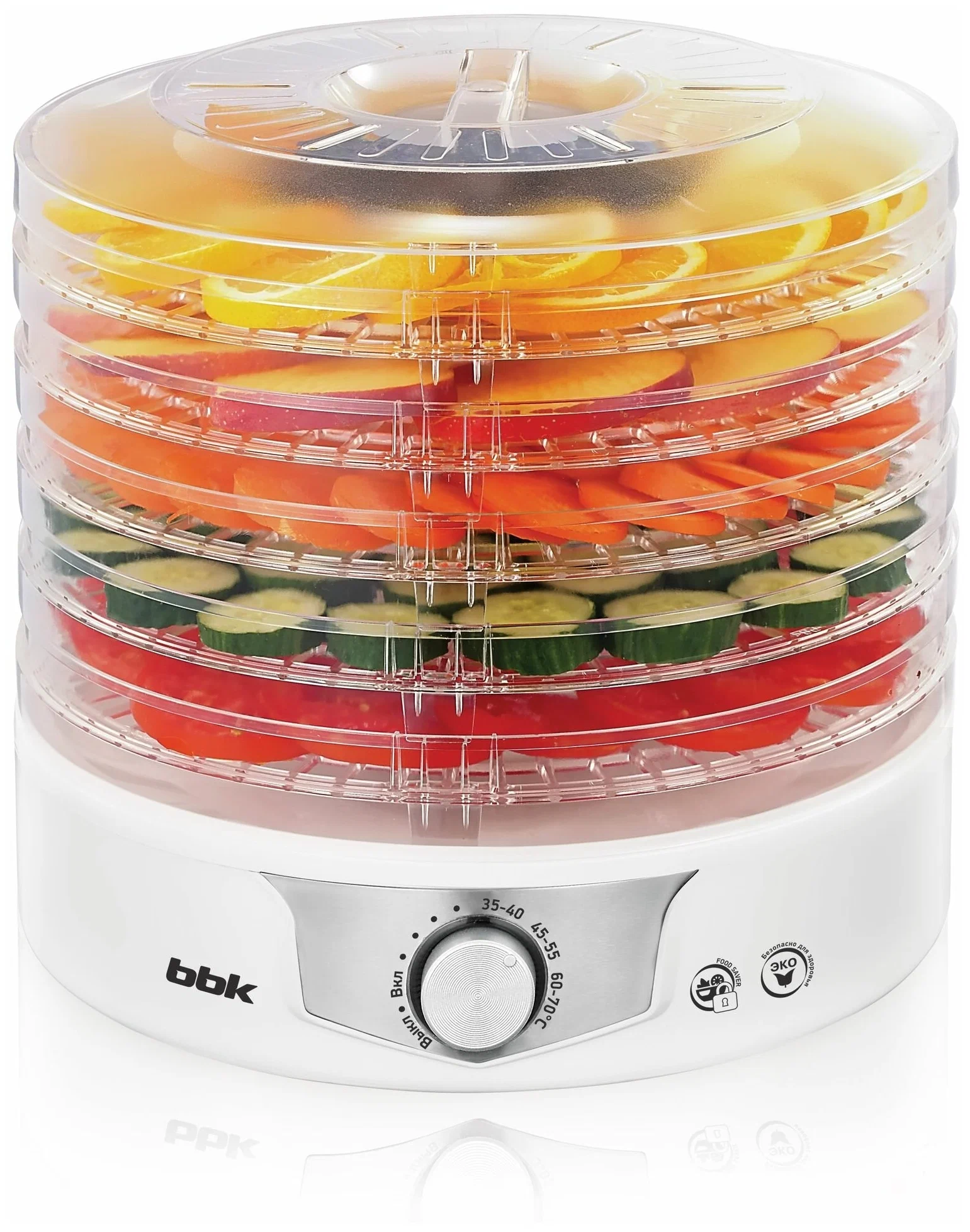 Сушилка для овощей BBK BDH301M, белый/серебро