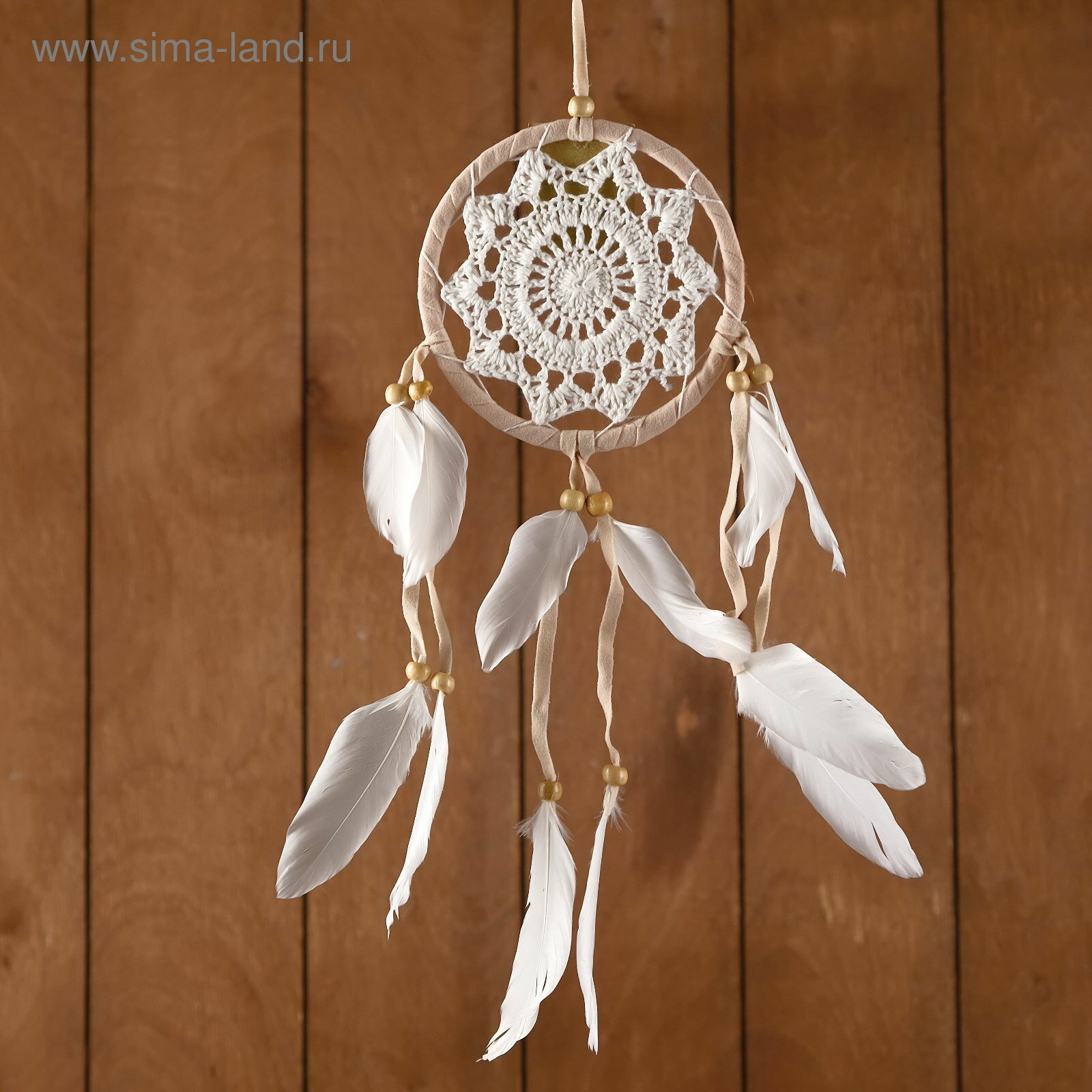 Ловец снов "Восхищение", 12x0.5x40 см, бежевый, цвет: бежевый