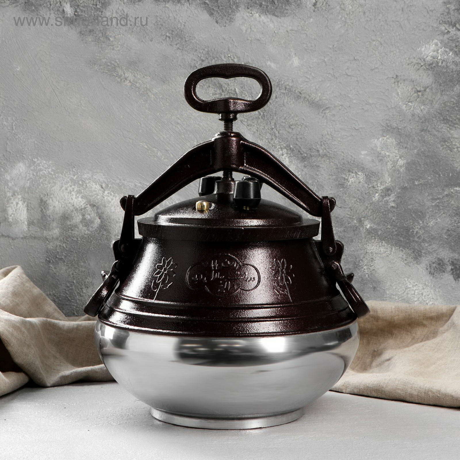 Афганский казан, 10 л, алюминий, цвет: коричневый, тип плиты: для газовой плиты