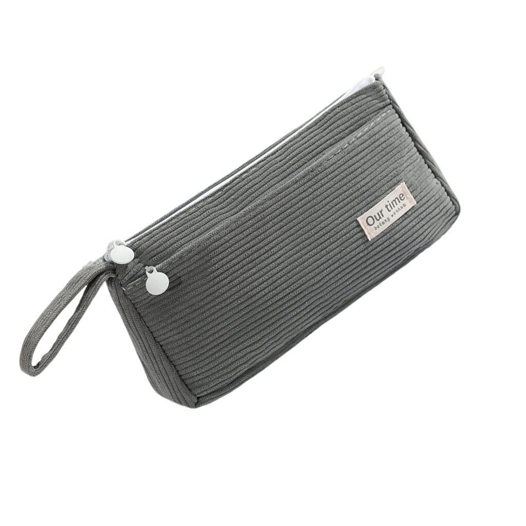 Вельветовый пенал-серый