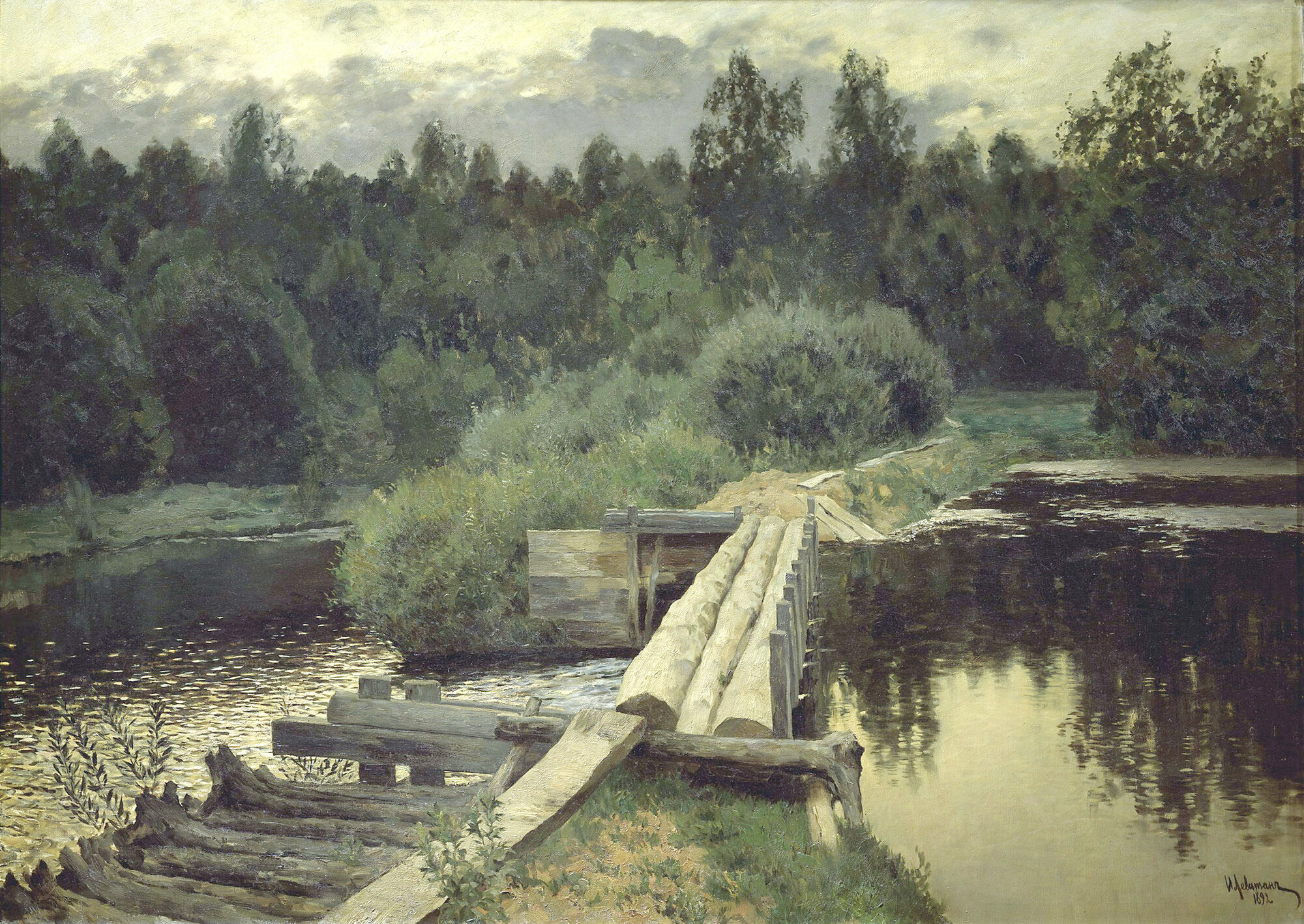 Картина Исаака Левитана У омута 80х57 см