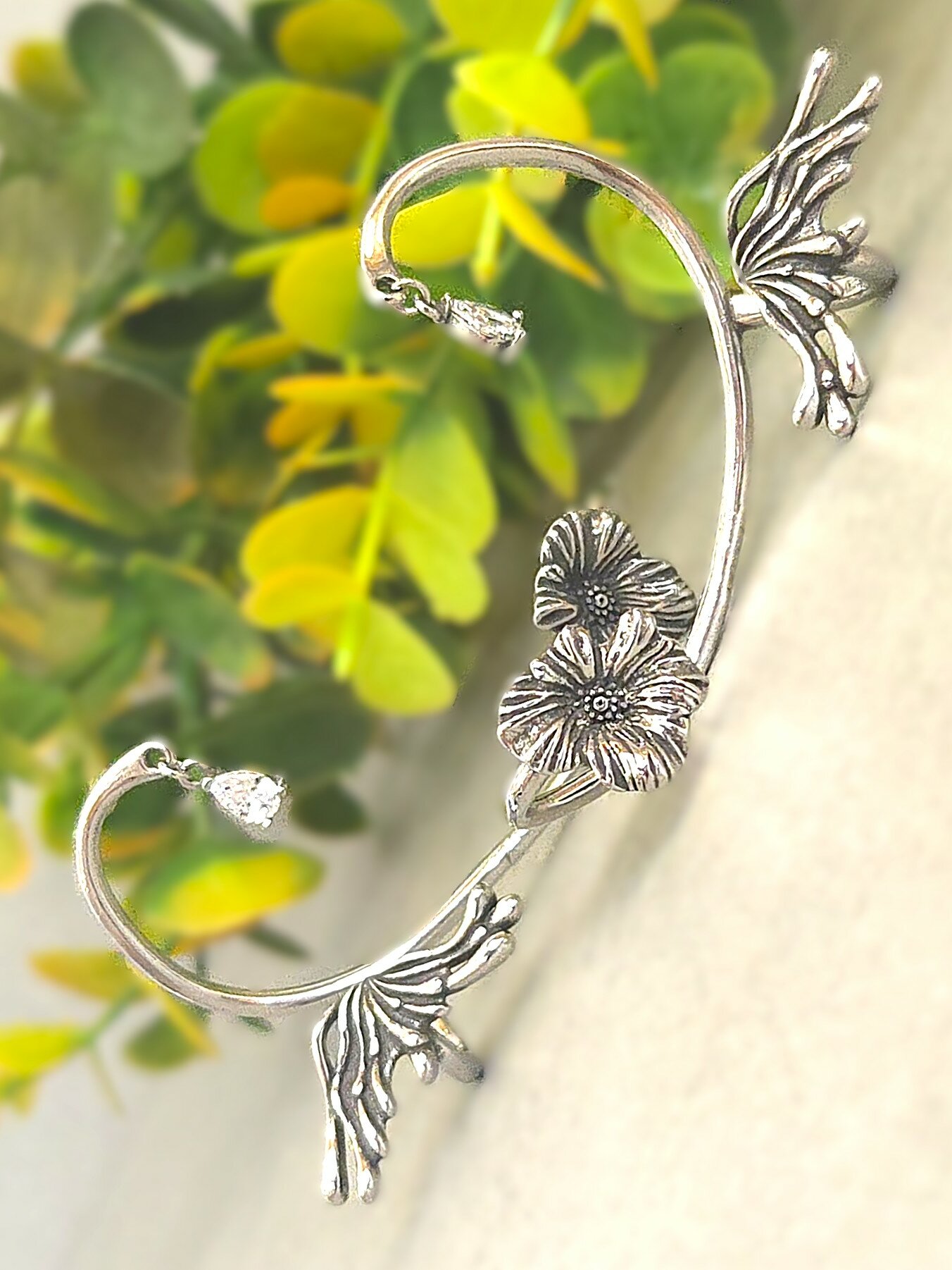 Моносерьга кафф, фианит