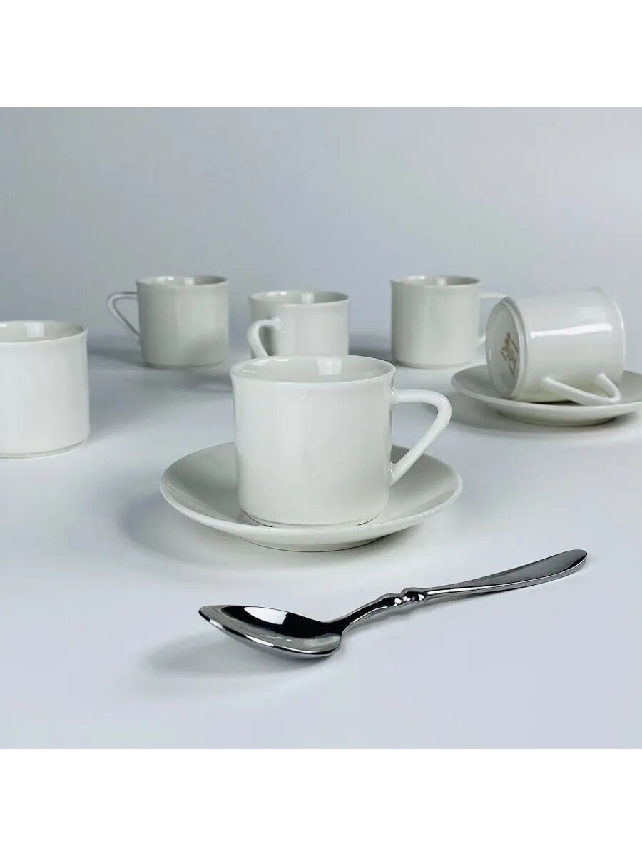 Кофейный набор на 6 персон 12 предметов Lenardi 100мл фарфор