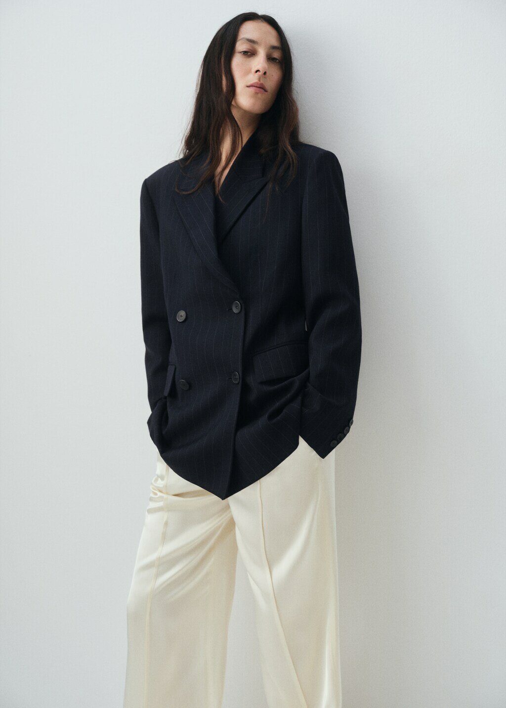 Пиджак MANGO, размер S, темно-синий