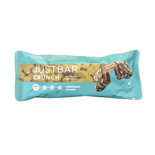 Just Fit JUSTBAR CRUNCH Протеиновый батончик 60 г со вкусом соленый арахис -молочный шоколад 16 штук