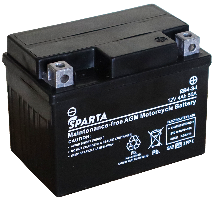 Аккумулятор SPARTA AGM Motorcycle 4 Ач 50 А (113х70х85) обратная полярность