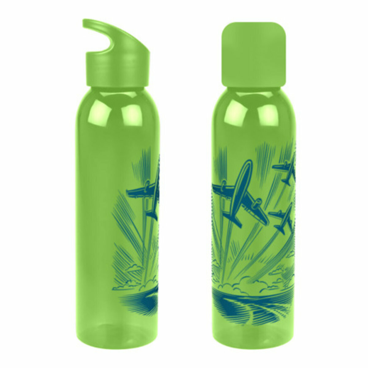 Бутылка для воды «Самолеты в небе. Подарок пилоту, летчику» (зеленый)