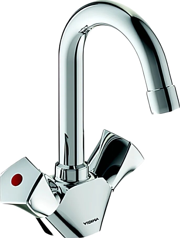 Смеситель для раковины Vidima Лайф BA357AA хром, глянцевый, кран для ванной в раковину, из латуни, с поворотным изливом