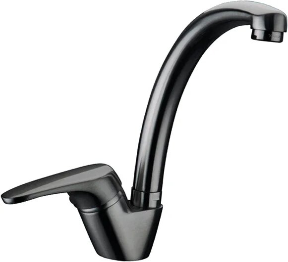 Смеситель для кухни Kaiser County 55244-12 с поворотным изливом, черный, глянцевый, однорычажный, латунный, с керамическим картриджем