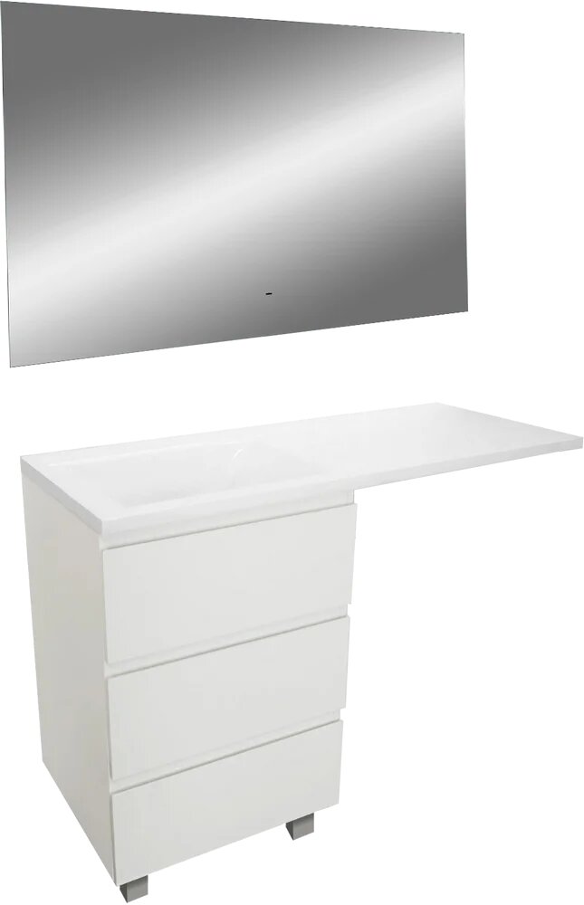 Мебель для ванной комнаты Эстет Dallas Luxe 140 L напольная, 3 ящика, зеркало DIWO Элиста