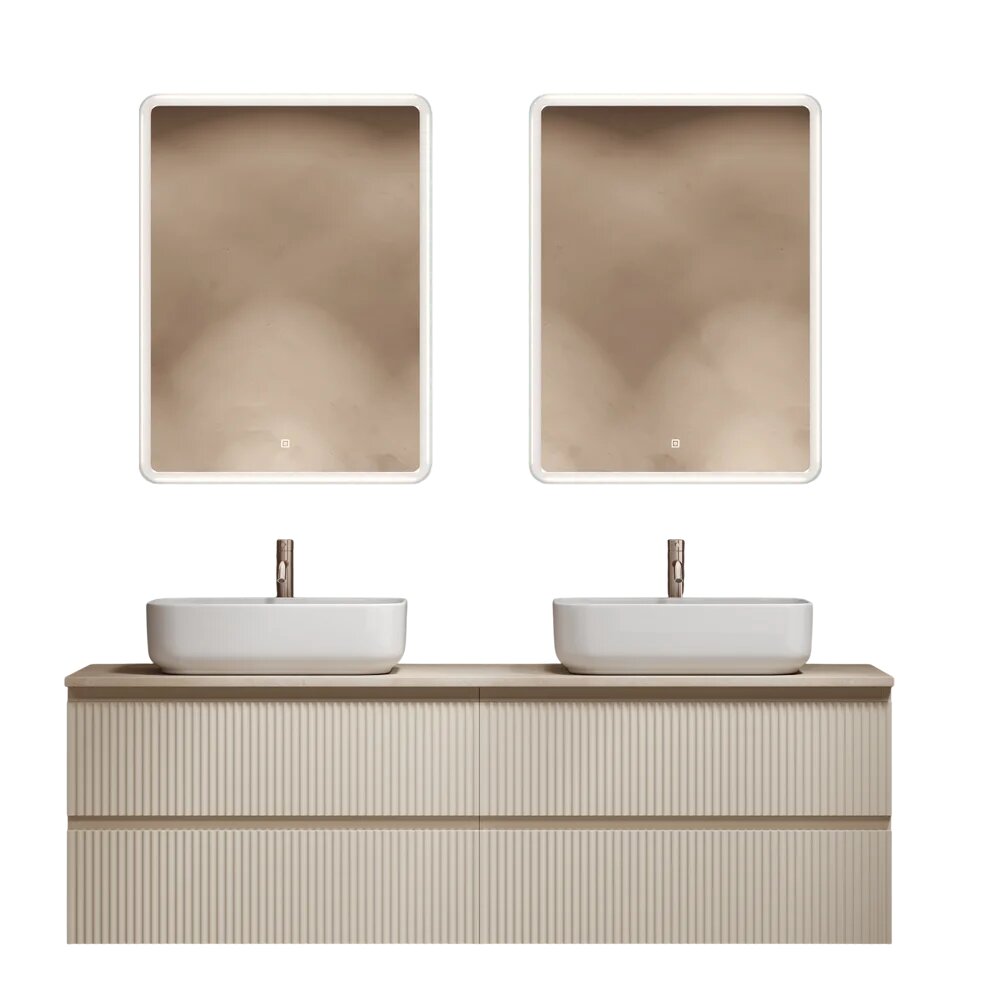 Мебель для ванной комнаты Sancos Snob R 160 beige soft, столешница бежевая TT160A2X, раковина CN5043