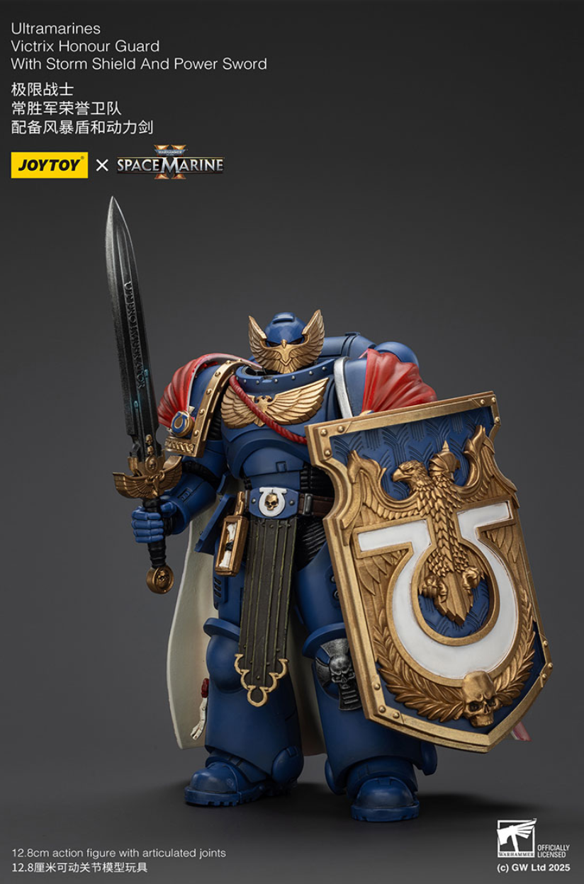 Подвижная фигурка JOYTOY Warhammer 40000 Ultramarines Victrix Honour Guard with Storm Shield And Power Sword