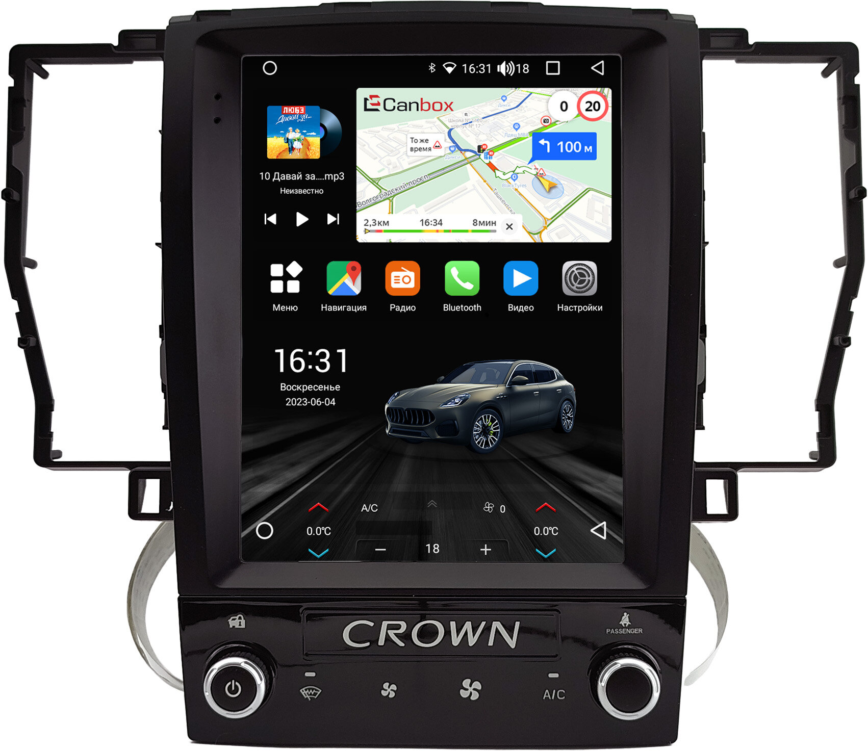 Штатная магнитола Toyota Crown (S180) 1999-2008 (авто с NAVI и 6CD) Canbox M-Line (Tesla) 9.7" 2/32 5620-1312-293 Android 10 (4G-SIM, DSP, QLed)