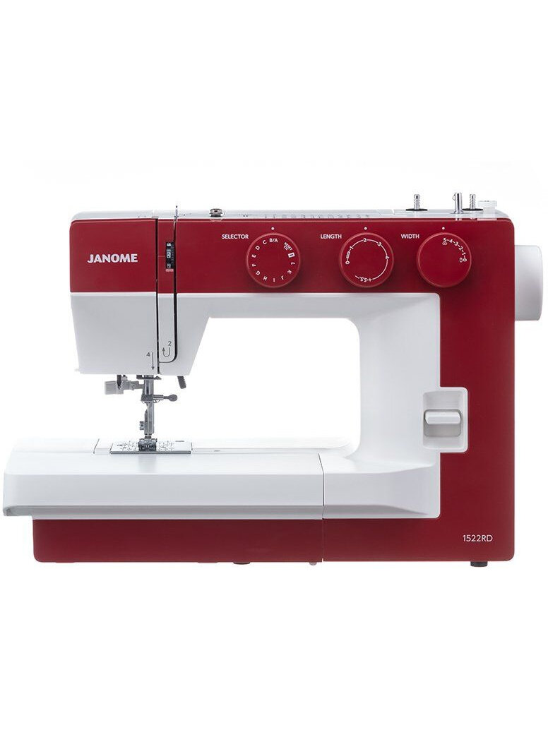 Швейная машина Janome 1522 RD , 25 швейных операций, белая/красная