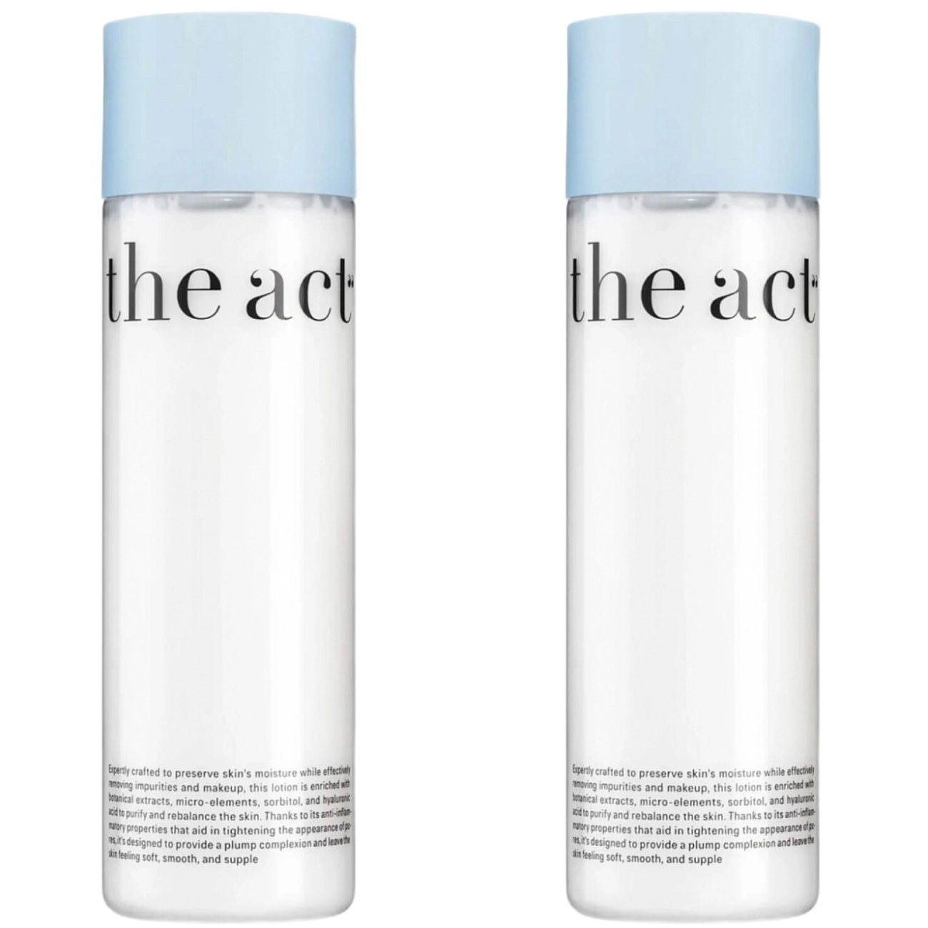 Лосьон-тоник для лица The Act с растительными экстрактами, Очищающий, 200мл, 2 штуки