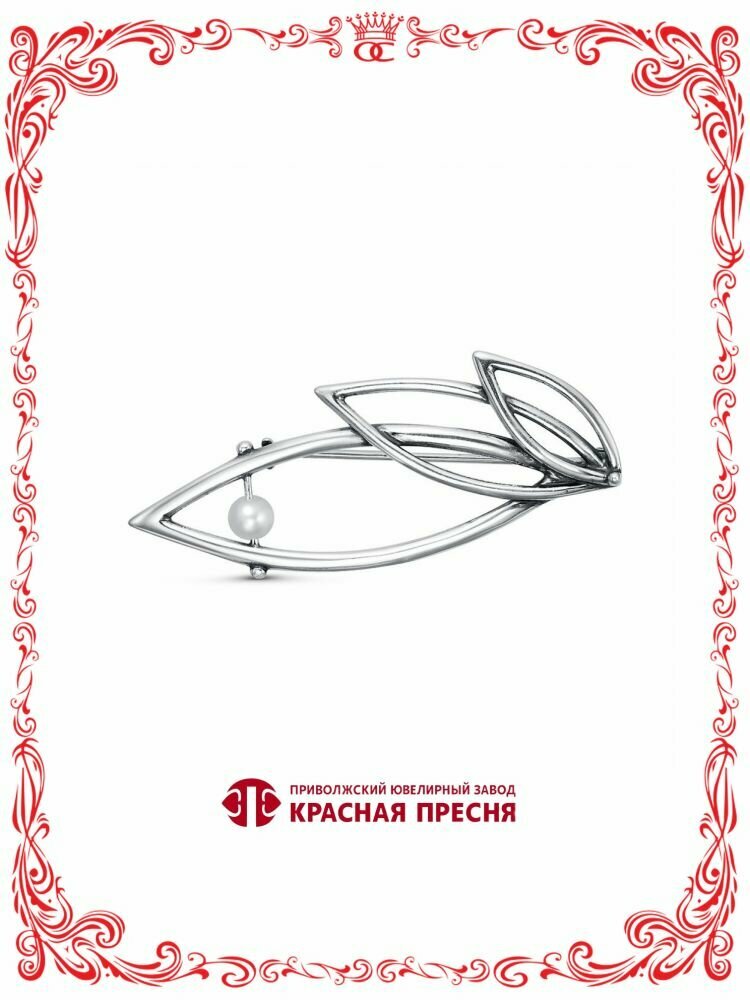 Брошь Красная Пресня, жемчуг имитация