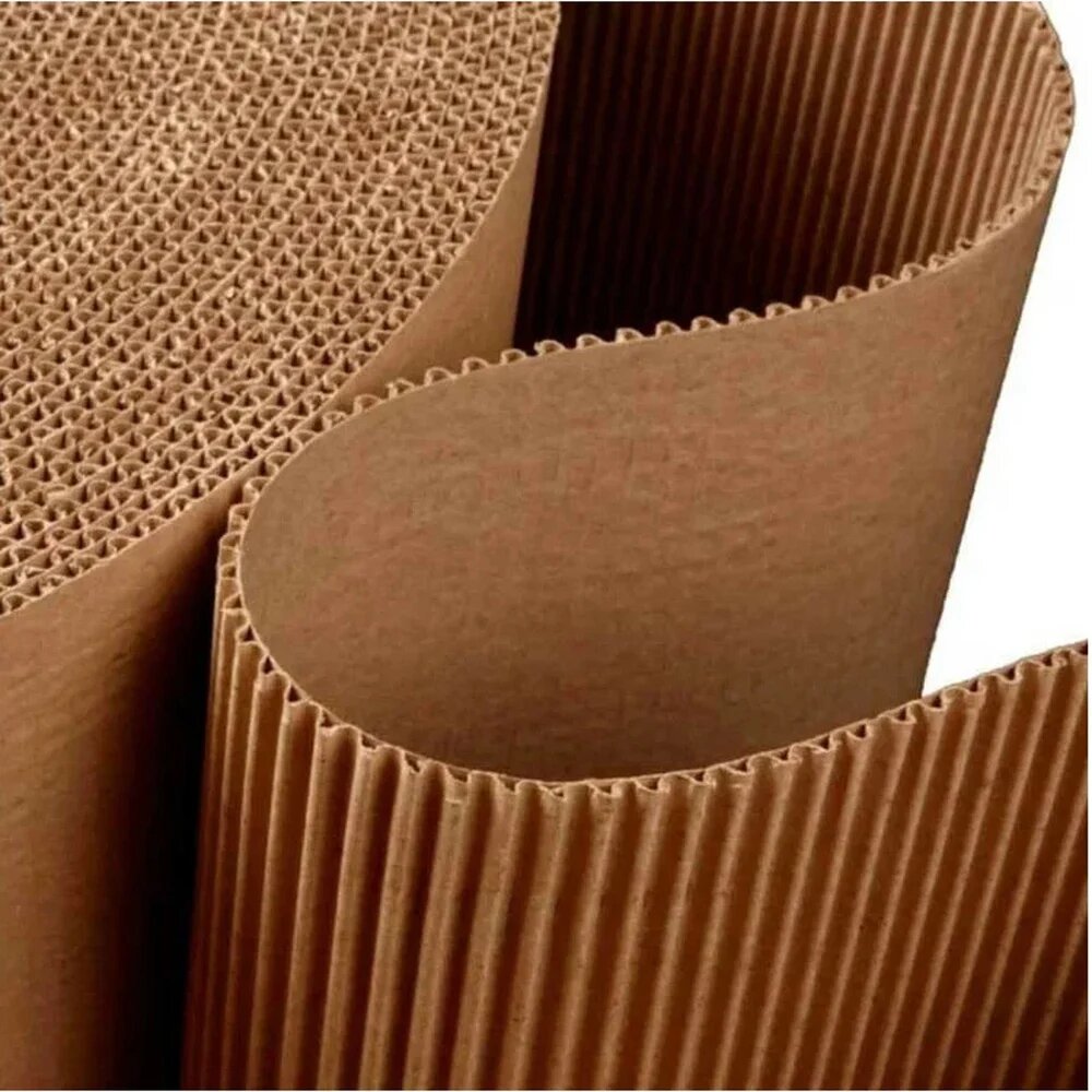 Гофрокартон MW в рулоне 1 шт. 1,25x50 м D21 бурый 3мм 2-слойный ГКР125-50, 1,25м, из макулатуры