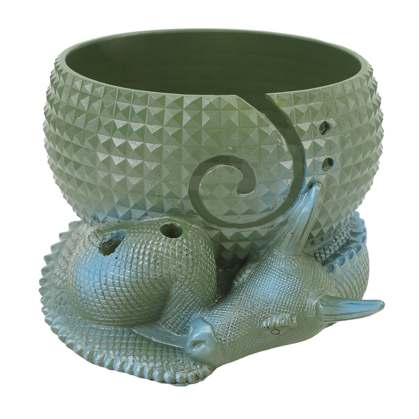 Контейнер для пряжи в форме дракона и яйца, практичный органайзер с отверстиями, из смолы, подходит для домашнего вязания, размер 16x23.5 см