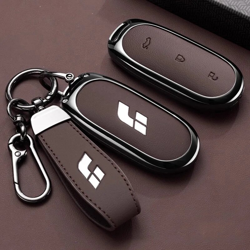 Чехол для автомобильного ключа Lixiang LEADING IDEAL L7 L8 L9 2025 Li Auto Smart Remote Holder Брелок Сумка Защитная оболочка Аксессуары Style 9-Brown-1PC