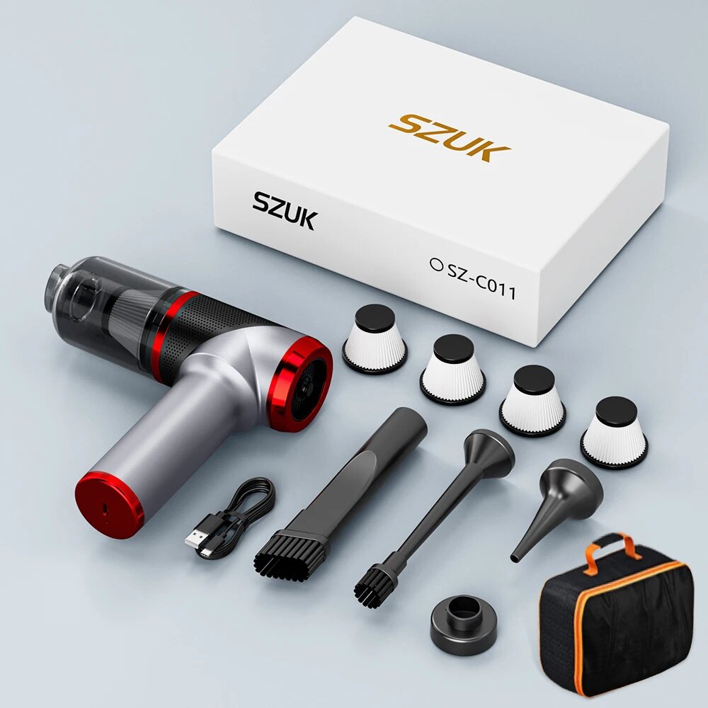 SZUK Mini Car Vacuum Cleaner 178000Pa Мощный ручной пылесос Мощное всасывание Портативный беспроводной пылесос для автомобиля мини пылесос пылесос автомобильный пылесос беспроводной автомобильный портативный пылесос, Black 4hapa bag