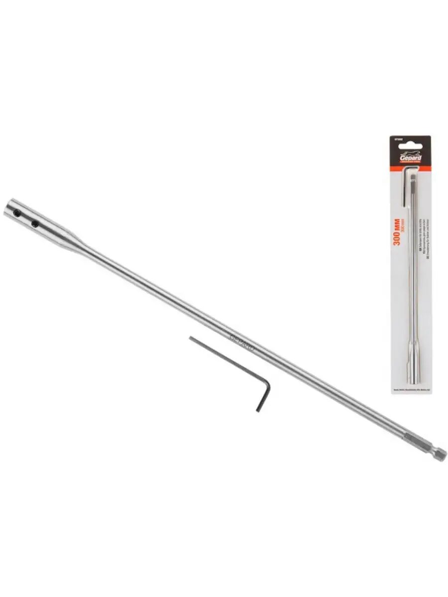 Удлинитель сверла 300 мм GEPARD, шестигранный хвостовик 1/4" (GP3002)