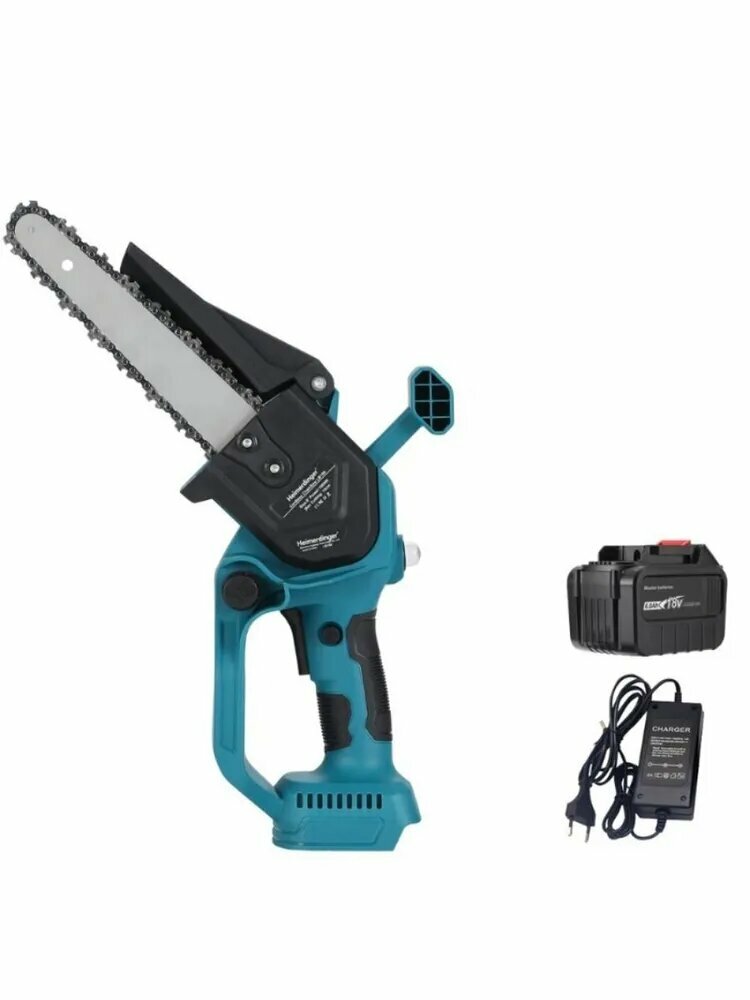 Heimerdinger 18В 8-дюймовая бесщеточная аккумуляторная электрическая цепная пила, 1х6 Ач Li-Ion, LB190