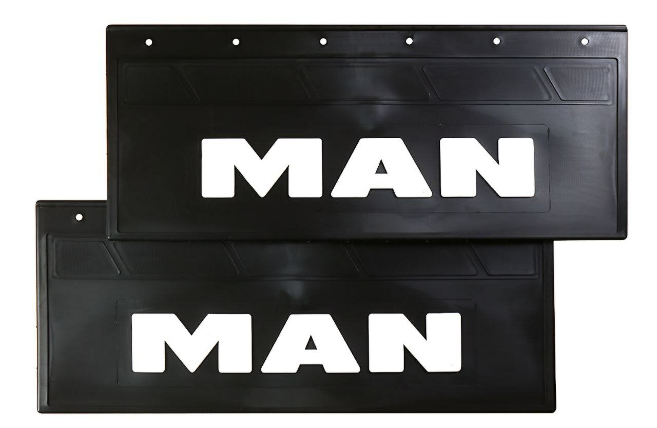 Брызговики задние для грузовика Ман 670*270 (LUX) белая надпись