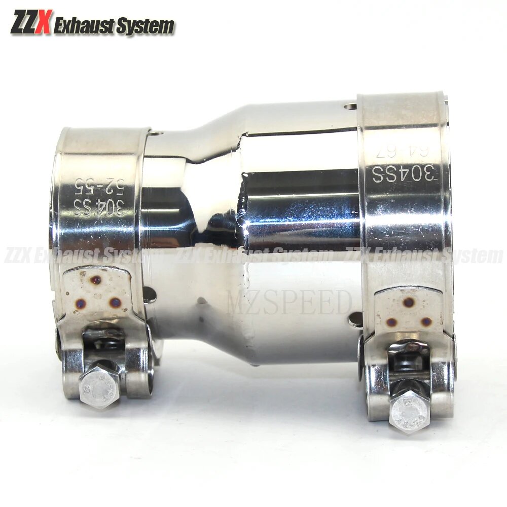 Нержавеющая сталь 304, диаметр наружного диаметра 51 мм, внешний диаметр 63 мм, корпус автомобильной выхлопной трубы, глушитель, стыковый зажим, фиксированные фитинги для труб, 54mm-63mm