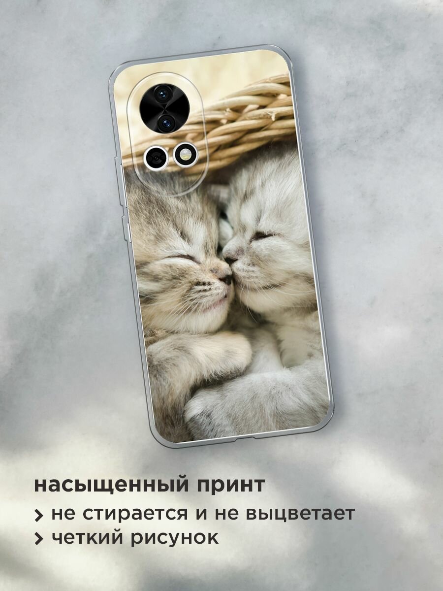 Чехол на Huawei Nova 12/Nova13 / Хуавей Нова 12/Нова 13 с принтом "Милые котята" — фото 1